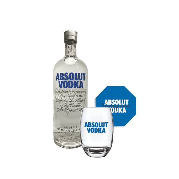 Kit Vodka com Absolut 200ML, Copo e Porta-Copo | Ninja Brindes